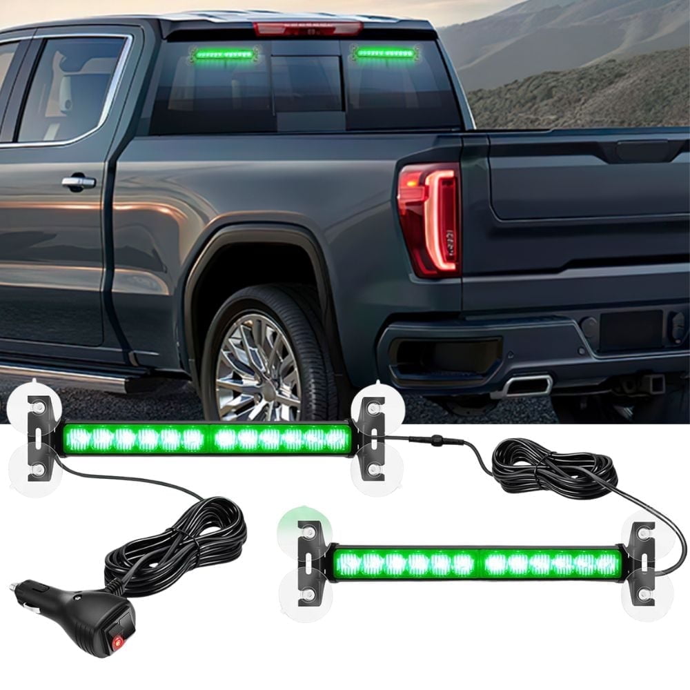Nilight 12LED Emergency Strobe Advisor Light Bar 2 in 1 Green Dash ...