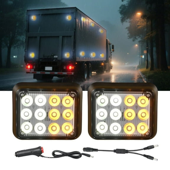 EDHITNR Magnetic Emergency Lights, Car Hazard Warning Lights with White ...