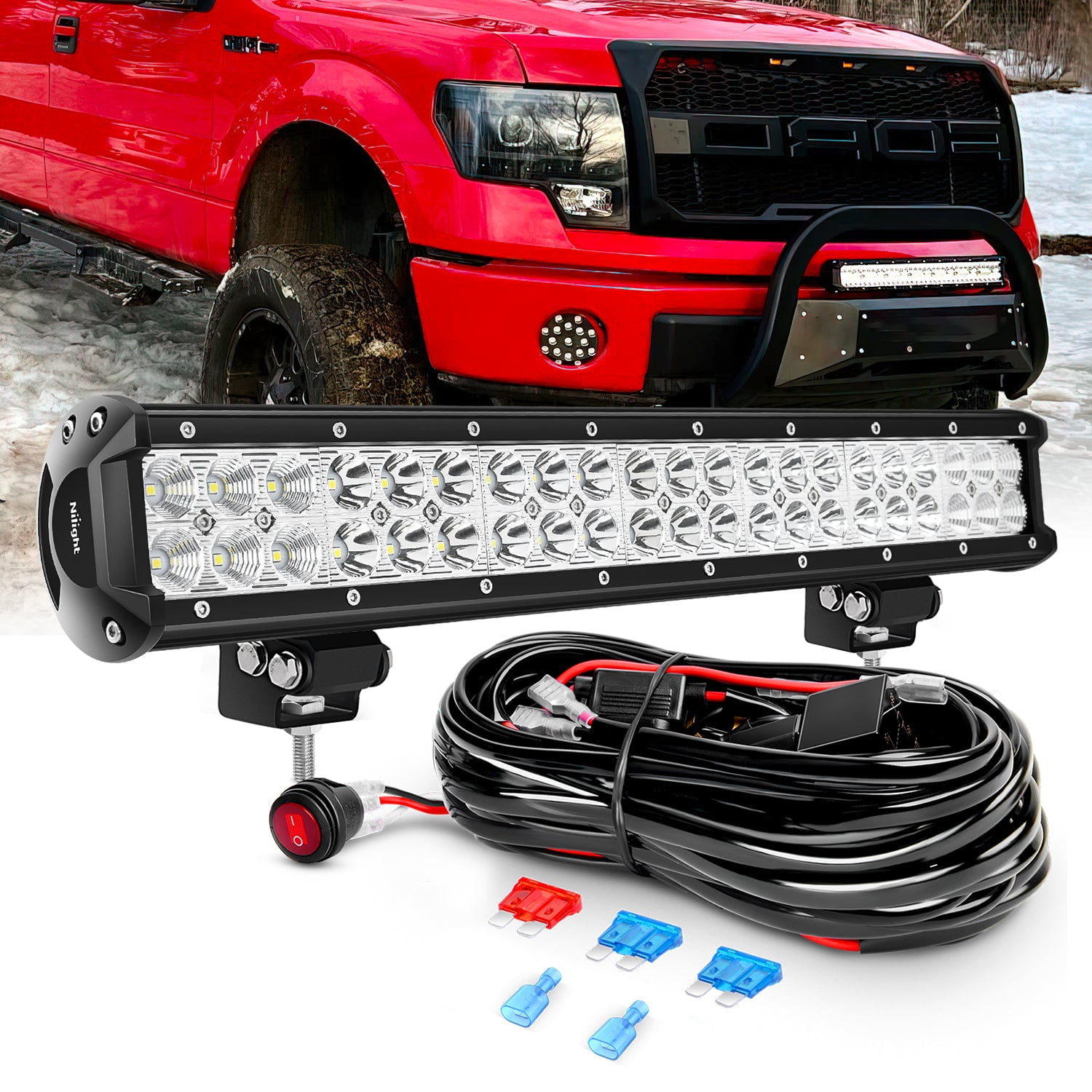 Nilight 12V Led Light Bar 20 Inch 126W Spot Flood Combo Led off Road ...