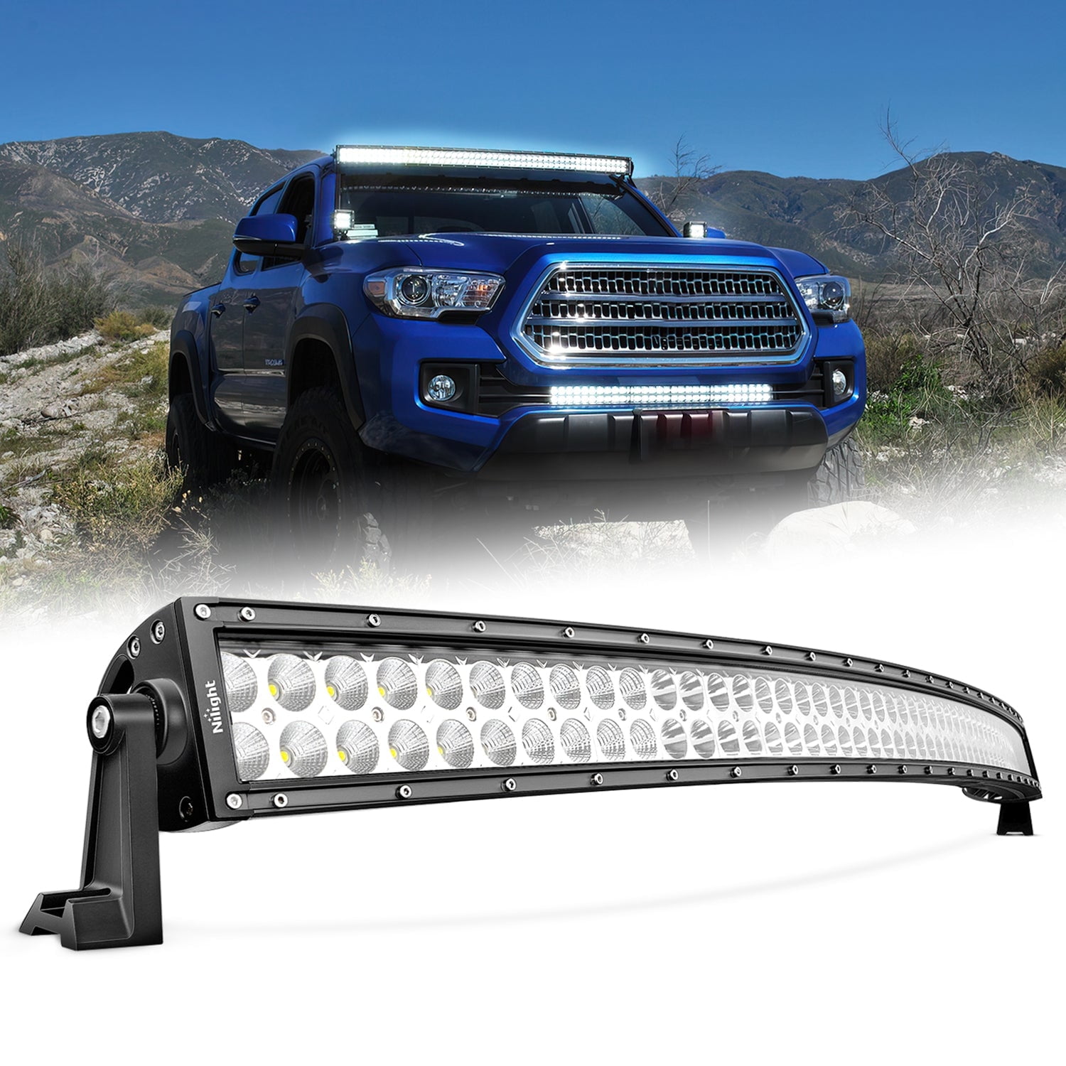 Nilight 12V Led Light Bar 50inch 288W Curved Spot Flood Combo Led Work ...