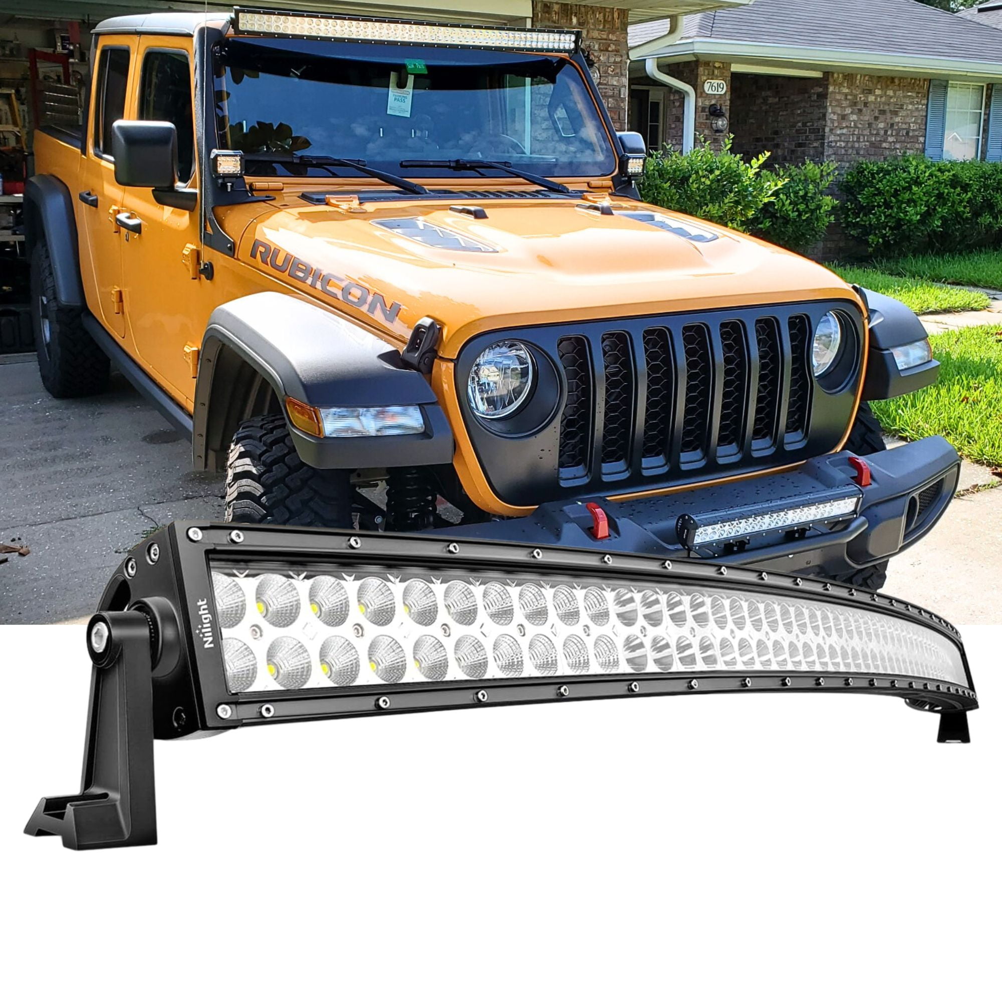 50 Inch 12V 288W Curved LED Light Bar Spot Flood Combo Beam for Jeep ...
