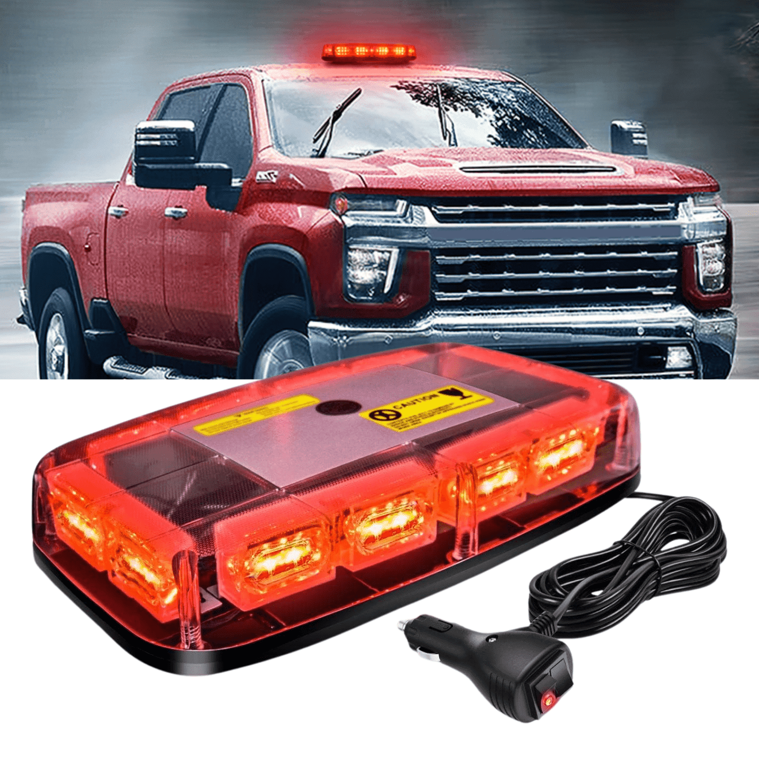 Nilight 12" 48LED Strobe Light Bar, Magnetic Roof Mount, 12V–24V ...