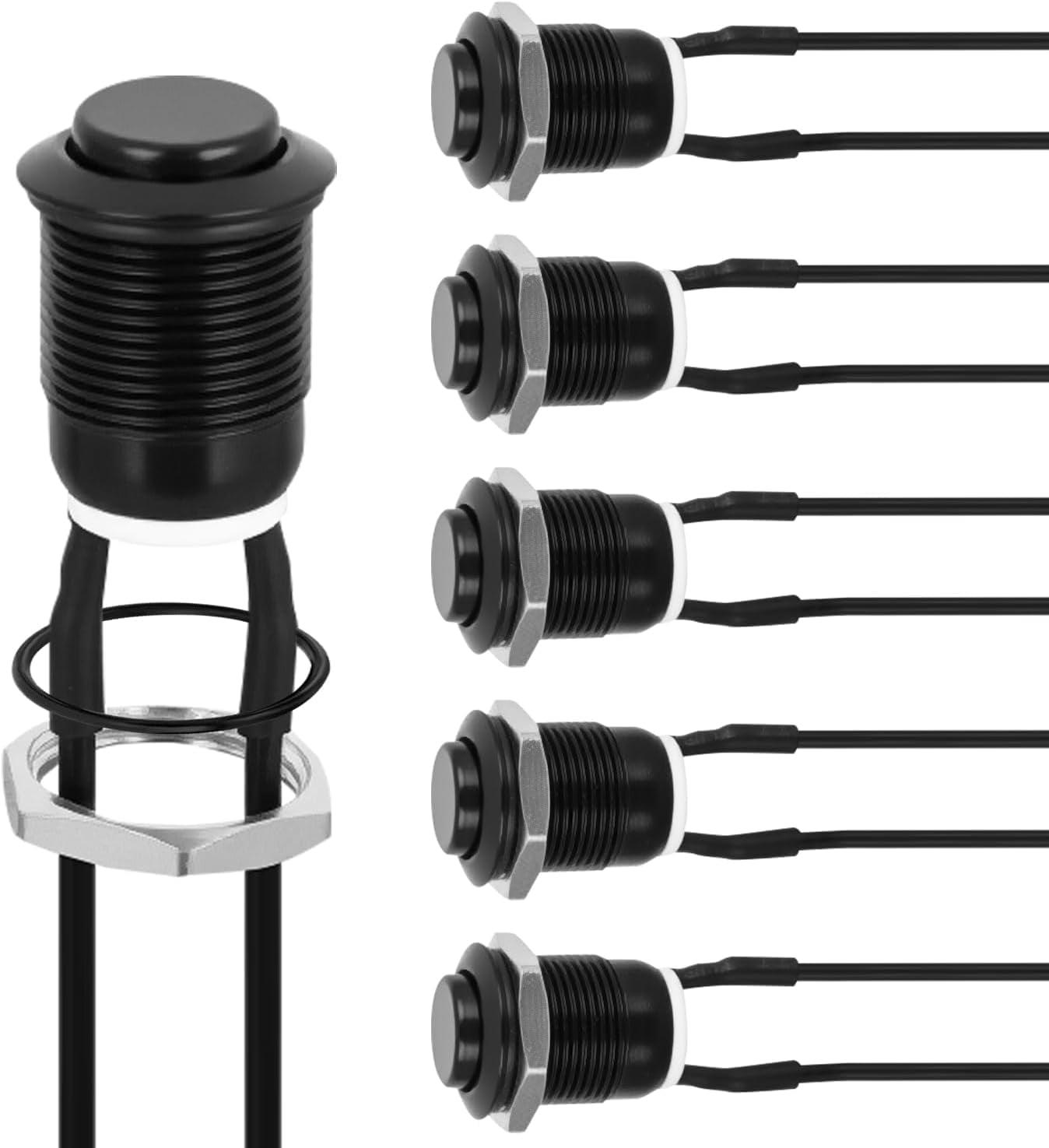 Nilight 12mm Momentary Push Button Switch 6PCS with Pre Wired Harness ...