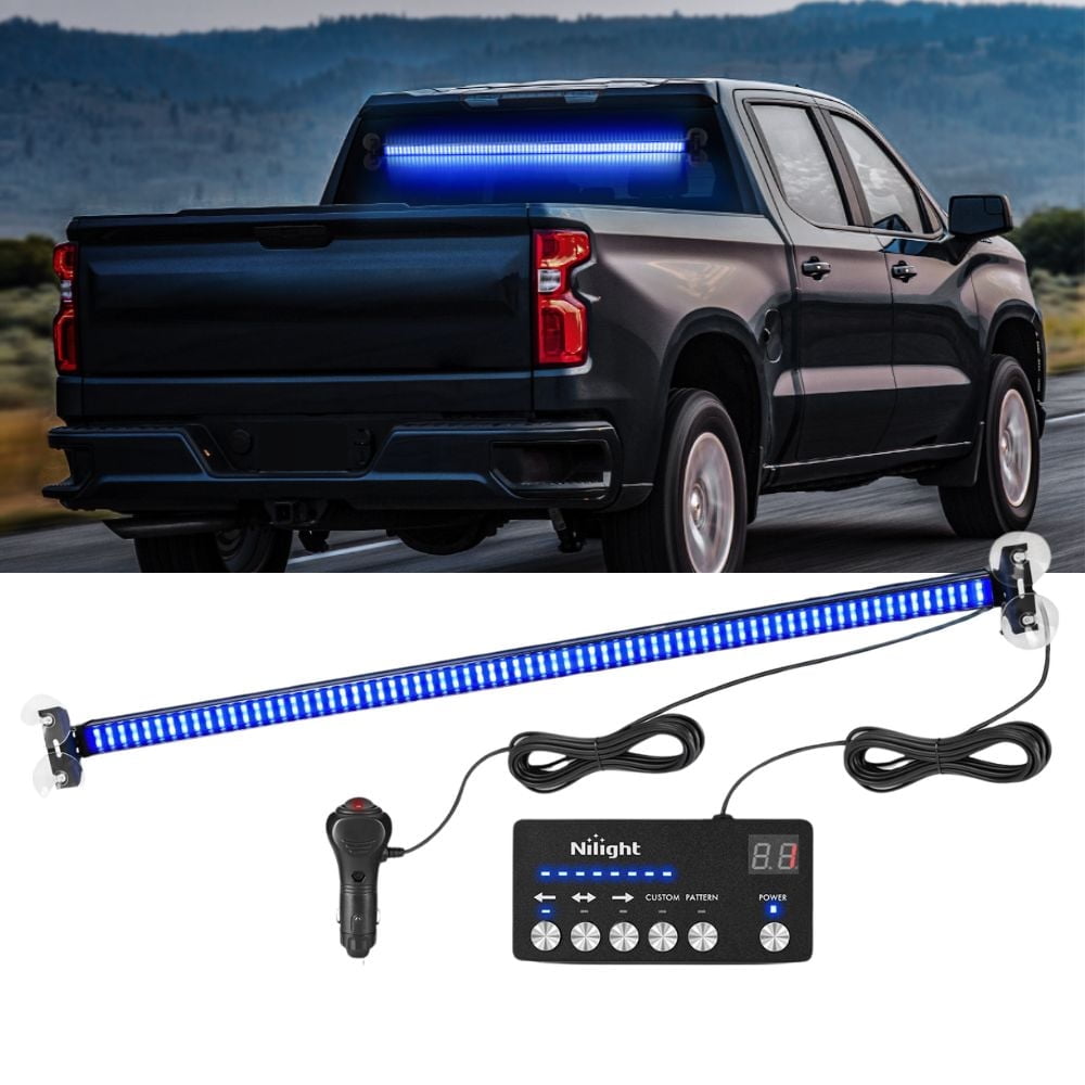 Nilight 144LED Traffic Advisor Strobe Light Bar with Blue Emergency ...