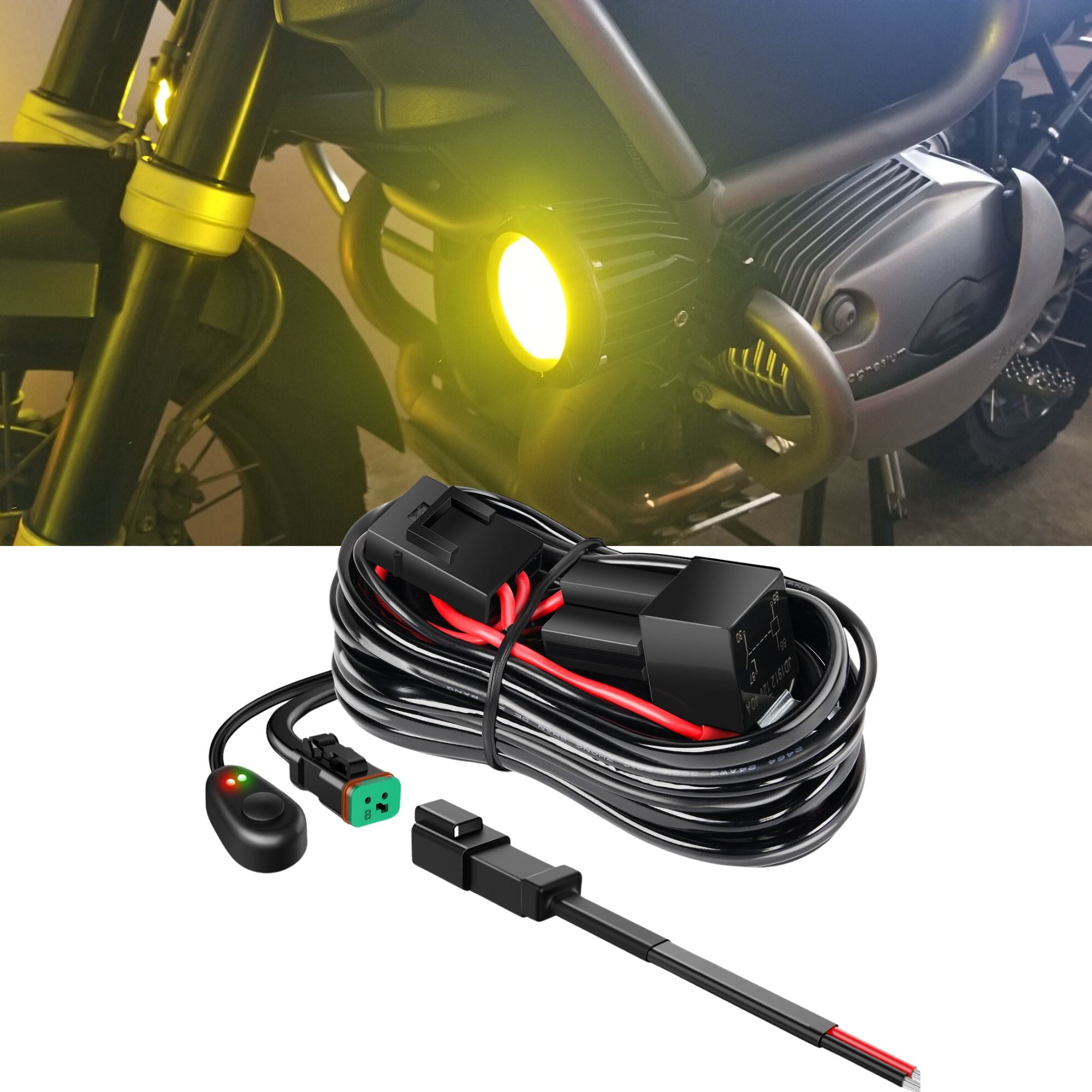 16 AWG Single DT Plug Wiring Harness Kit for LED Light bar DC 12V Relay ...