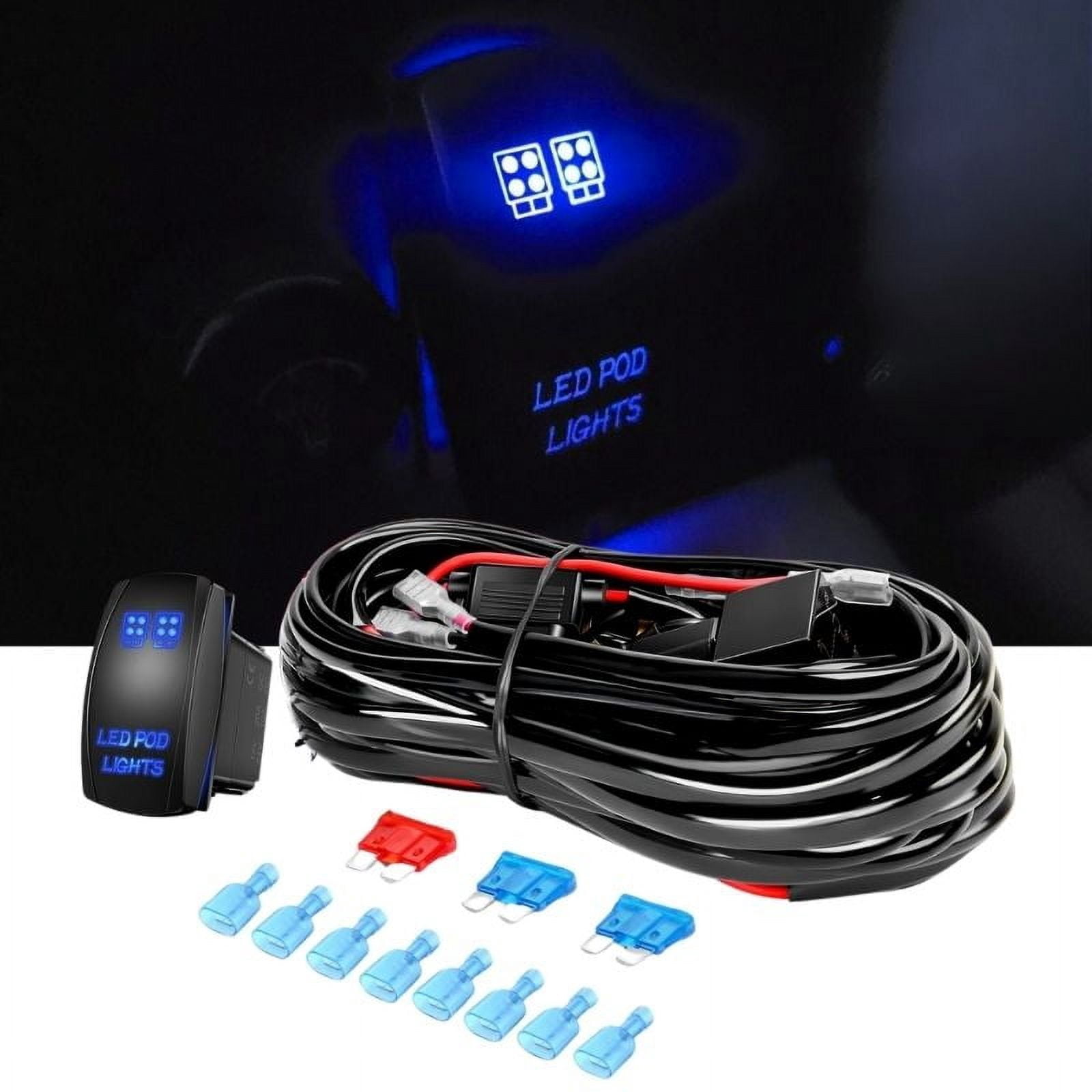Nilight 16AWG Led POD Lights Wiring Harness Kit 12V On Off 5Pin Rocker ...