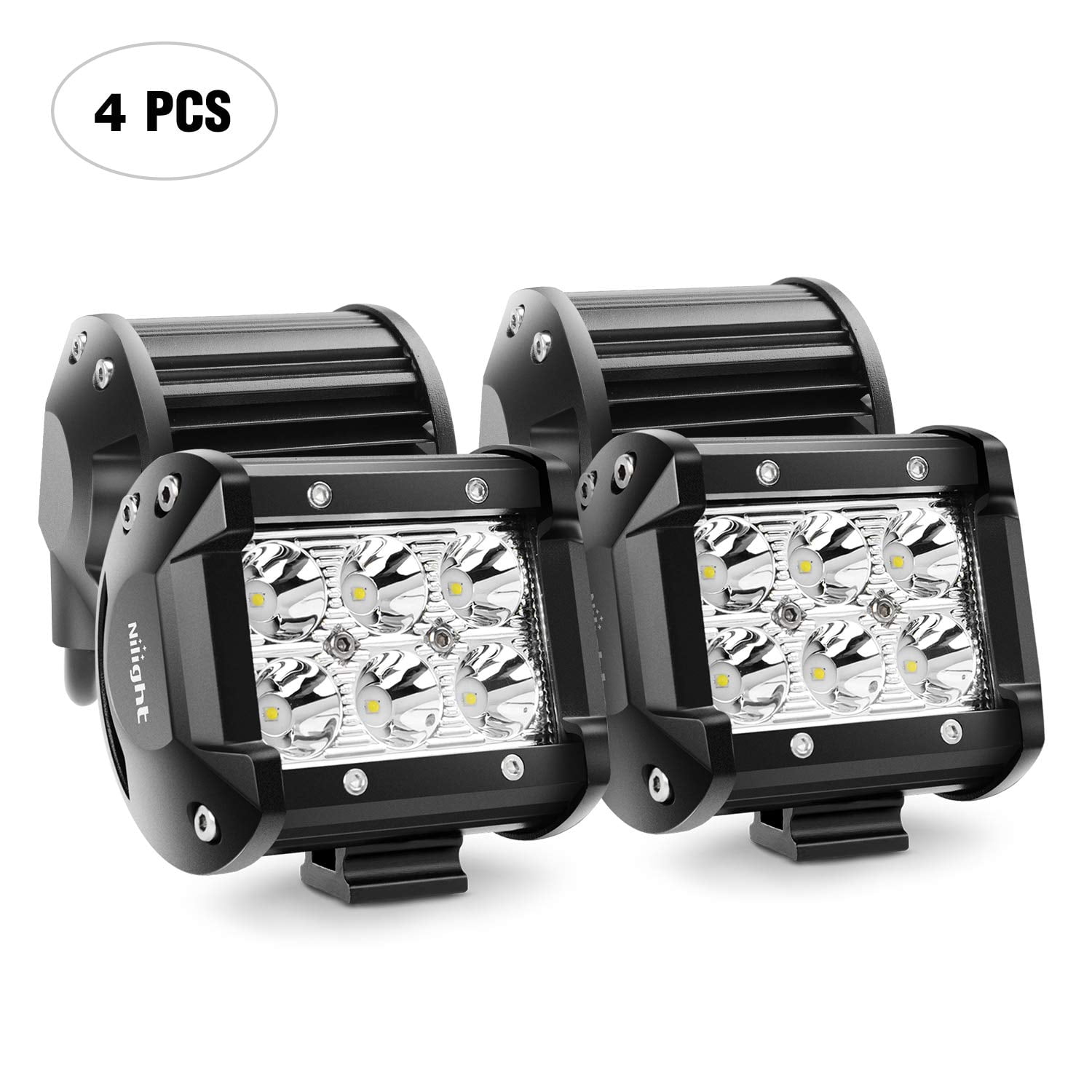 Nilight 18W LED Fog Light Bar Fits Jeep 4 Pieces - Walmart.com