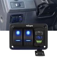 Nilight 6 Gang Rocker Switch Box 12V SPST ON Off Switch QC 3.0 USB ...