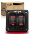 Nilight 2 Gang Rocker Switch Panel Red LED Light Bar Switch - Walmart.com