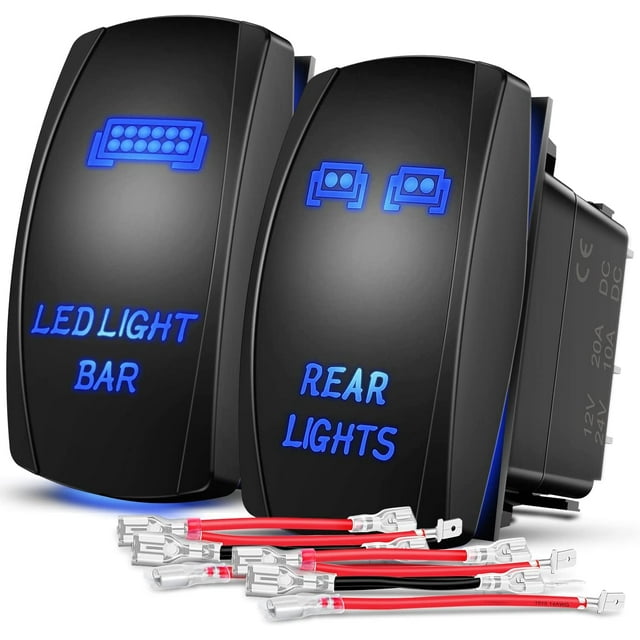 Nilight 2 Pack Rear Lights Rocker Switch Led Light Bar Rocker Switch ...