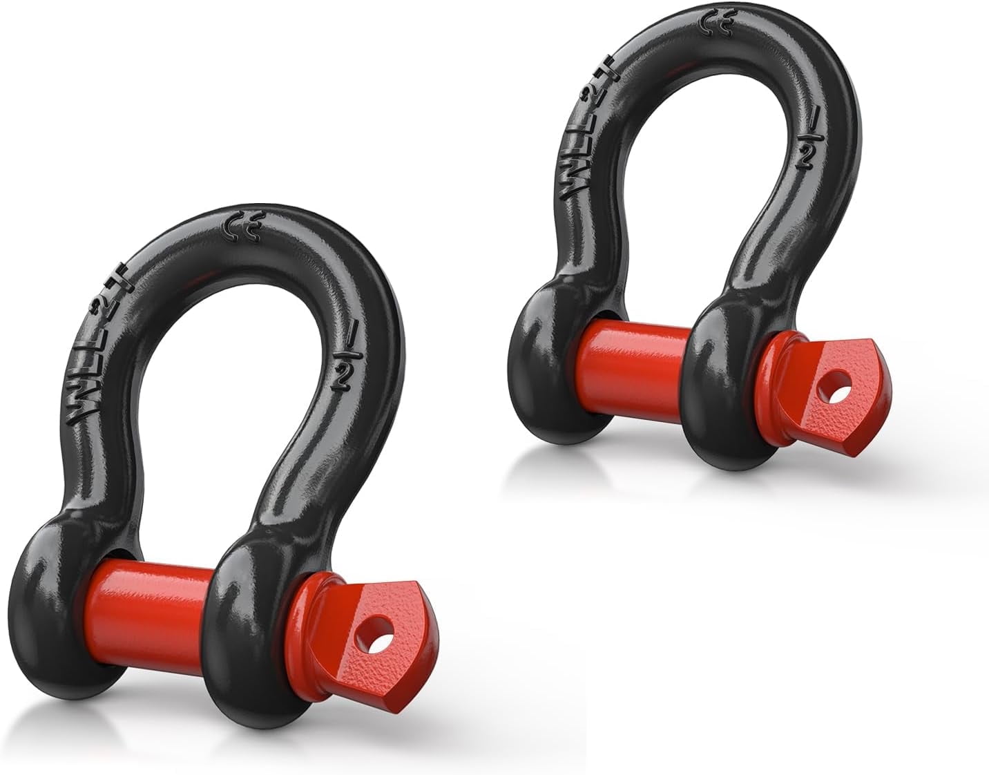 Nilight 2 Pack Small Shackles 1/2" D-Ring Shackle 2 Ton (4409 lbs ...