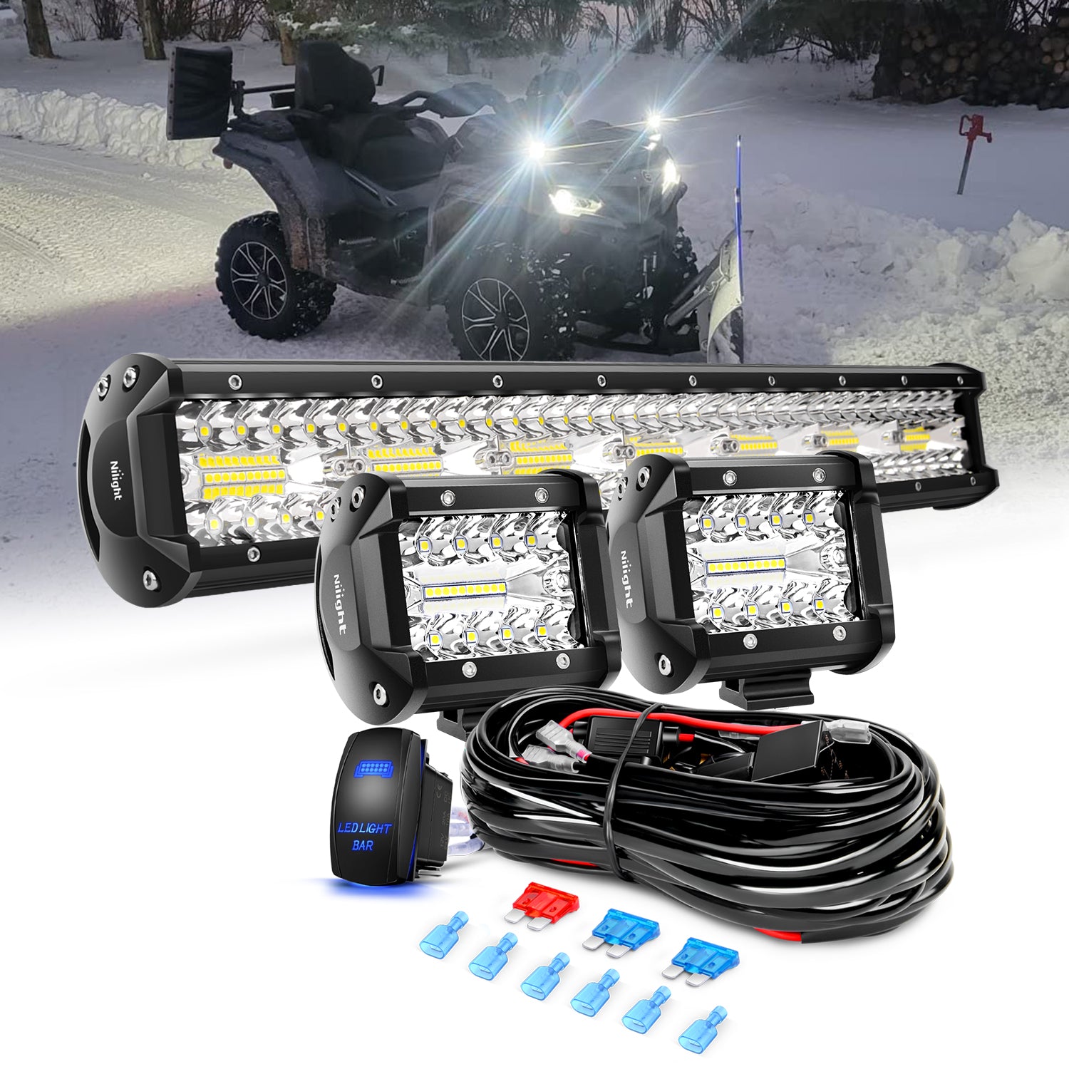 LED Light Bar Nilight 42 Inch 240W LED Work Light Spot Flood Combo LED ...