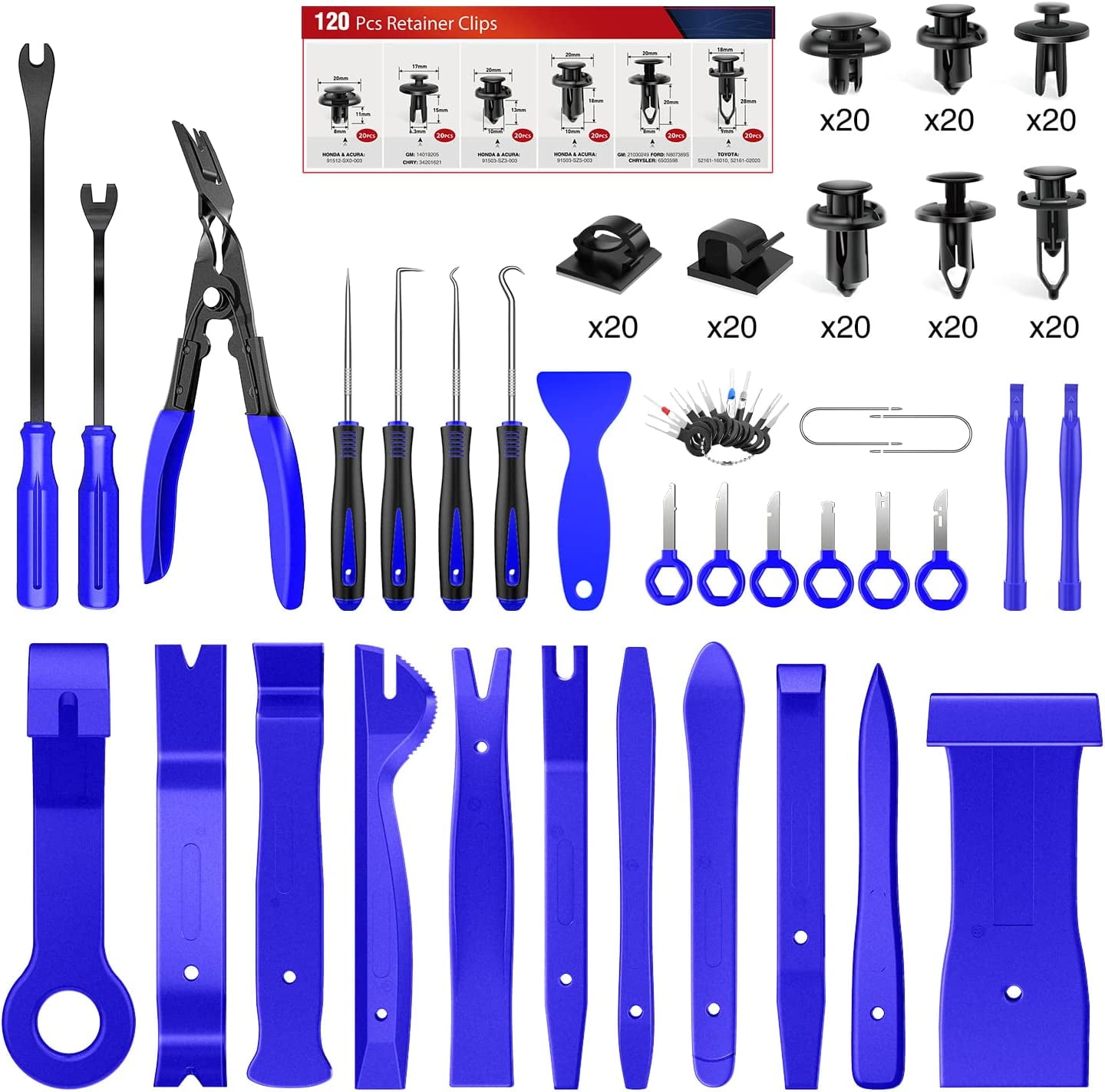 Nilight 200Pcs Trim Removal Tool, Auto Push Pin Bumper Retainer Clip ...