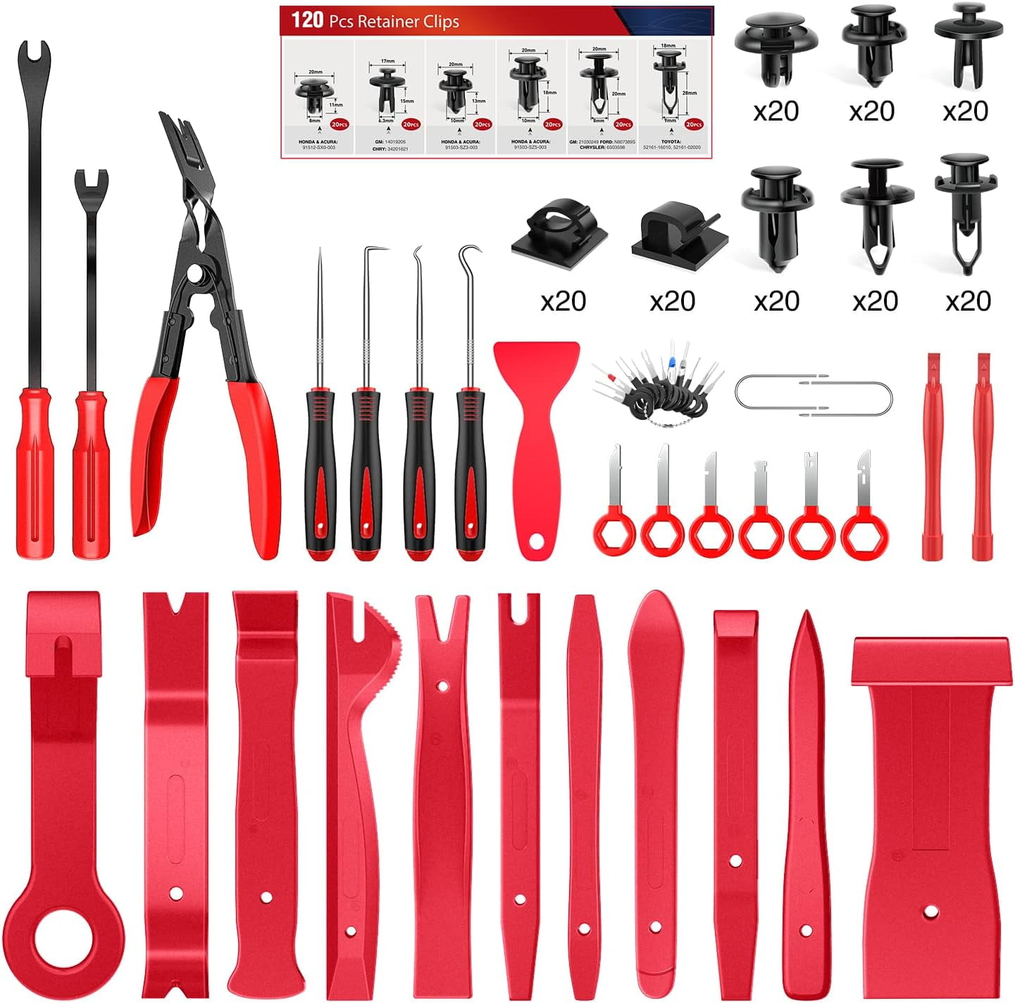 Nilight 200Pcs Trim Removal Tool, Auto Push Pin Bumper Retainer Clip ...