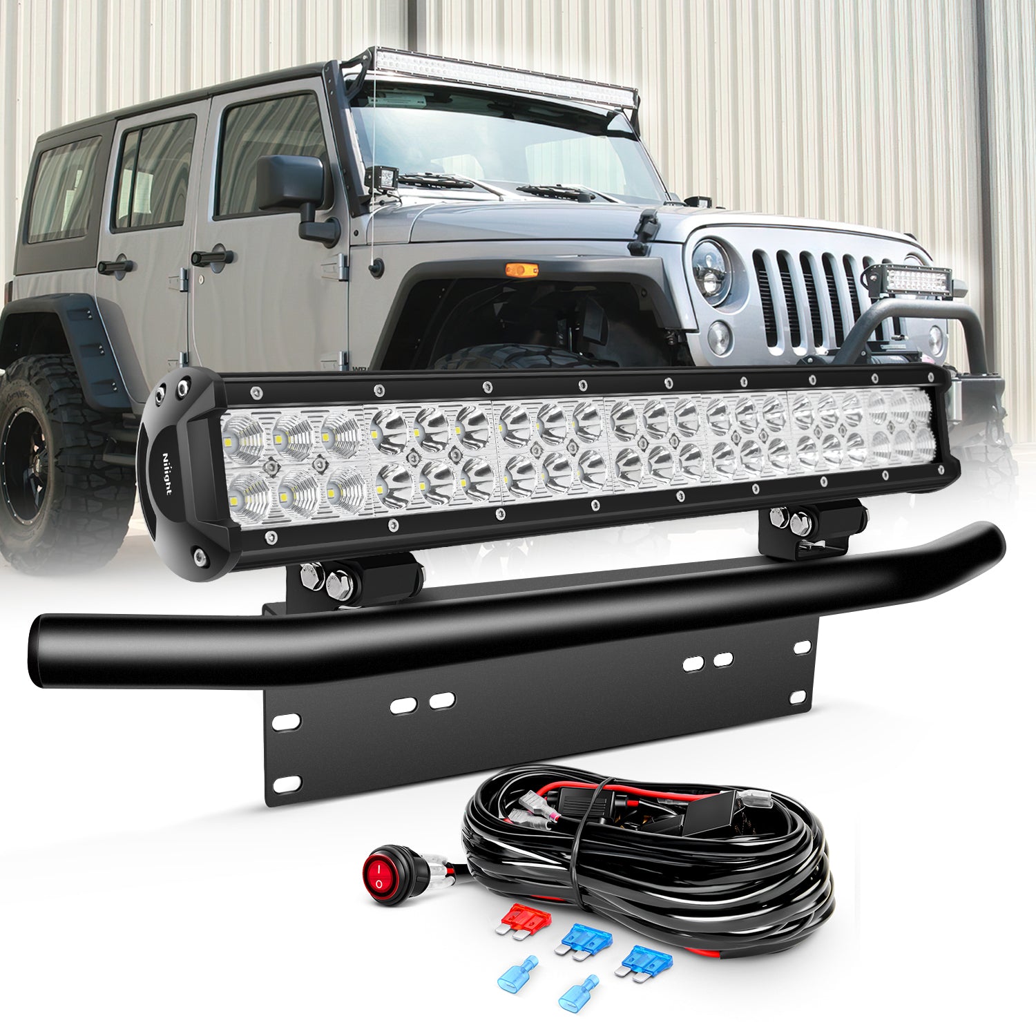 MAXHAWK Bumper Tow Hook License Plate Mounting Bracket For 2007-2014 ...