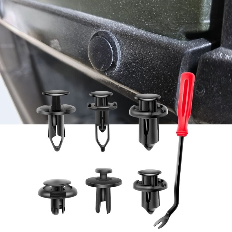 240Pcs Retainer Clips Push Type Fasteners 6.3MM 8MM 9MM 10MM ...