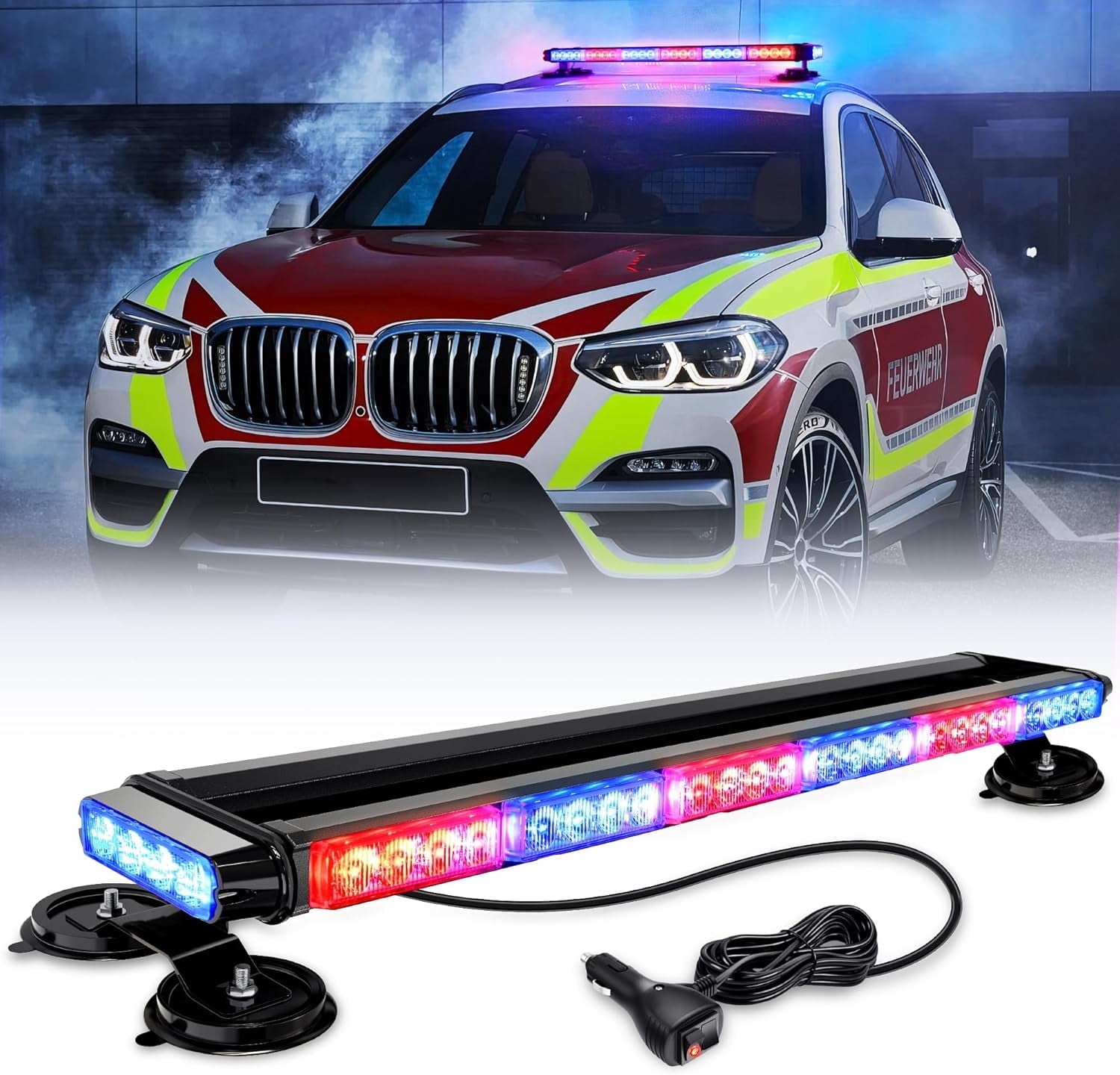 Nilight 29.5" Roof Top Strobe Lights 56Led Hazard Light Safety Warning ...