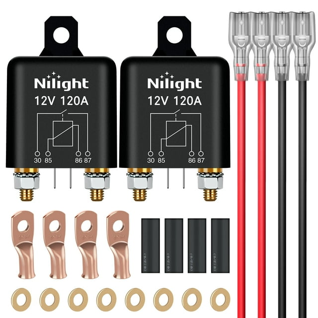 Nilight 2PC 120A Starter Relay 4 Pin Split Charge Relay Switch 12V ...
