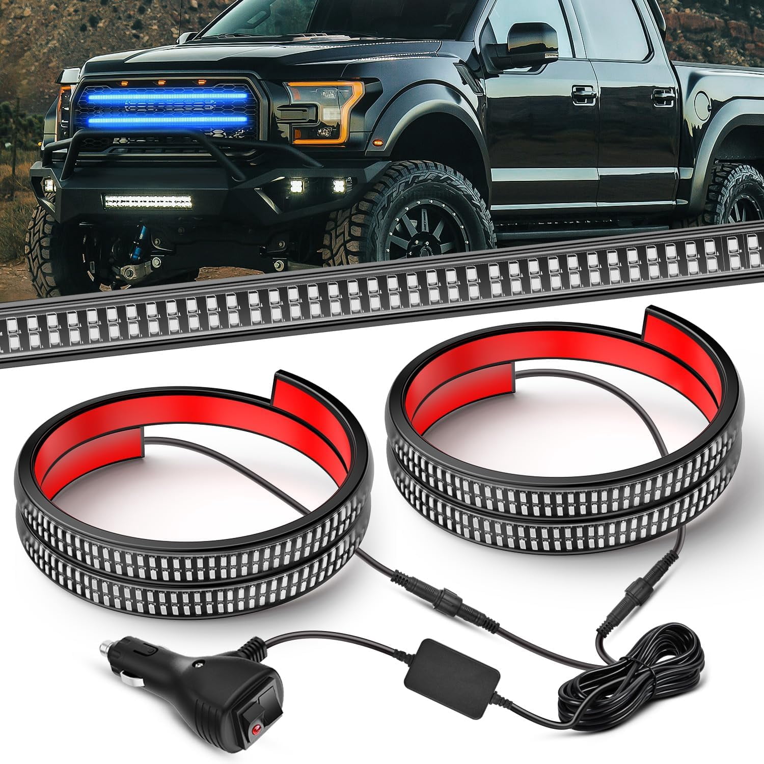 Nilight 2PCS 24 inch Truck Grill Strobe Lights Strip 384 LED Emergency ...