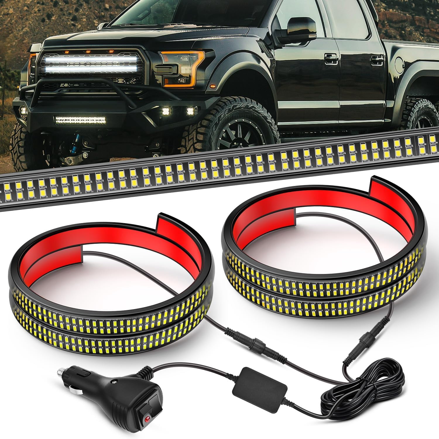 Nilight 2PCS 24 inch Truck Grill Strobe Lights Strip 384 LED Emergency ...