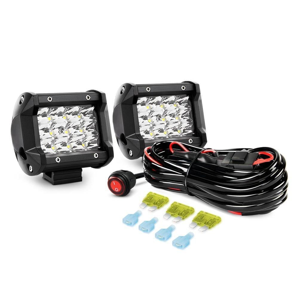 Nilight 2PCS 4Inch Triple Row Spot LED Light Bar Driving Lights Boat ...