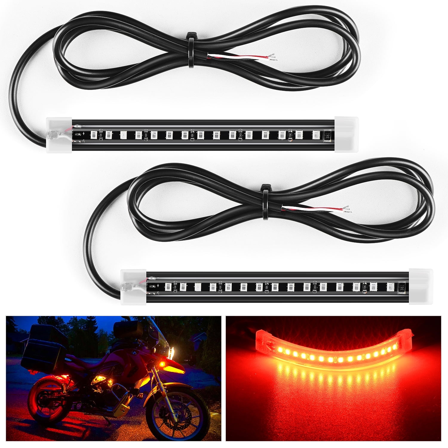 Nilight 2PCS 5Inch LED Motorcycle Turn Signal Running Brake Stop Tail ...