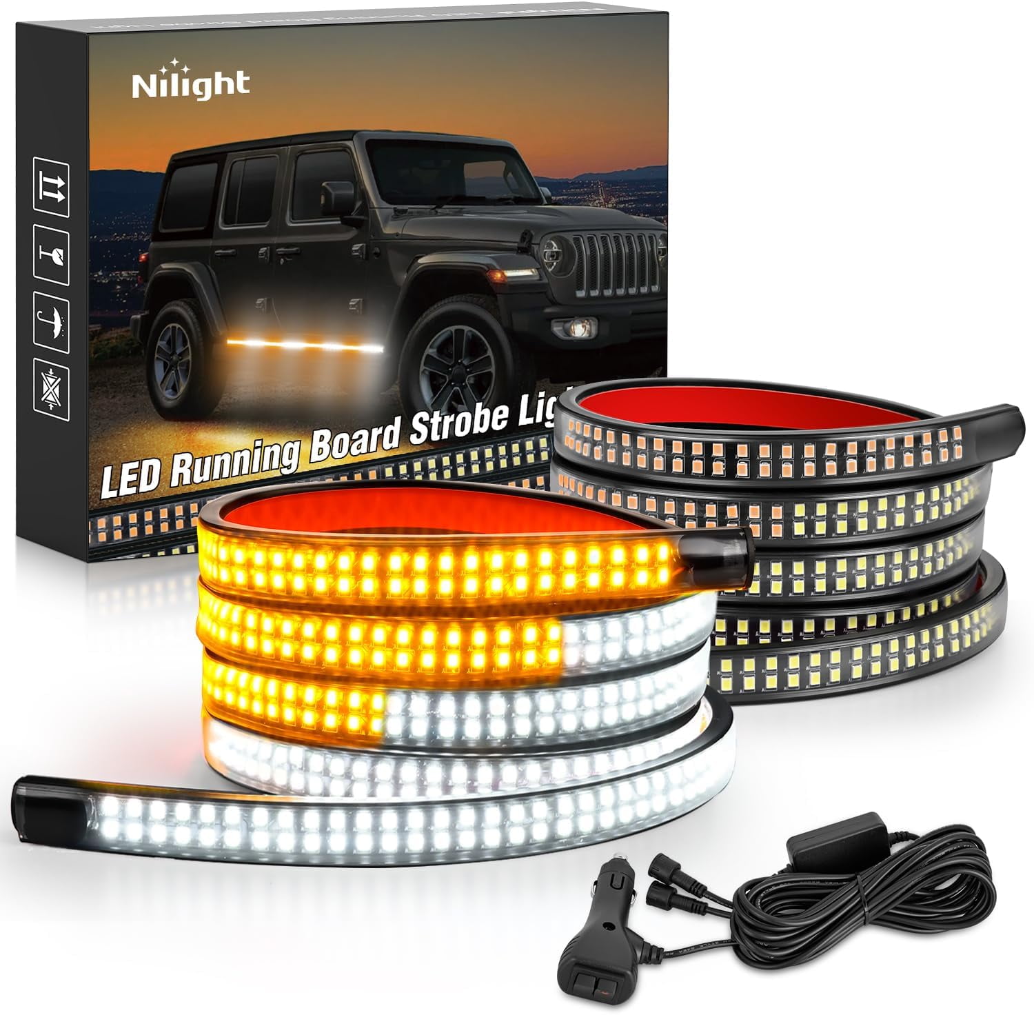 Nilight 2PCS 70 Inch Emergency Strobe Lights Strip 1125 LED Running ...