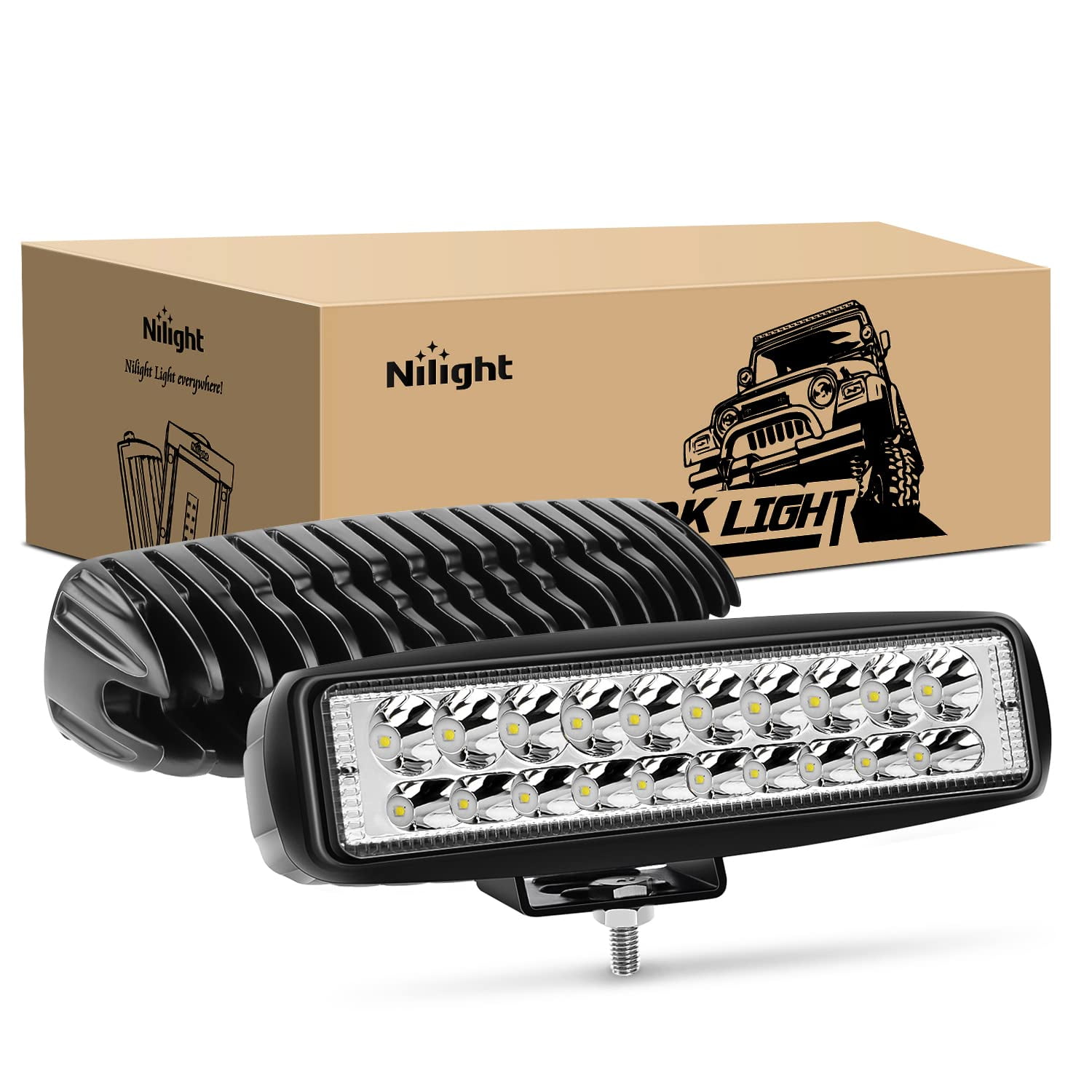 Nilight 2PCS Led Pods RRF12 6 Inch 60W Spot Light Bar 3000LM Driving ...