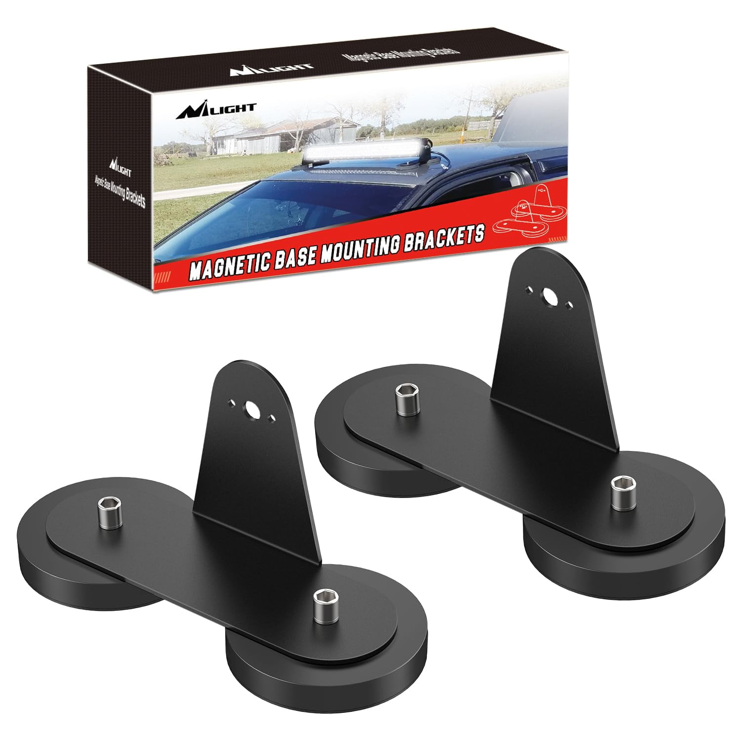 Nilight 2PCS Magnetic Base IFF17 LED Light Bar Mounting Brackets ...