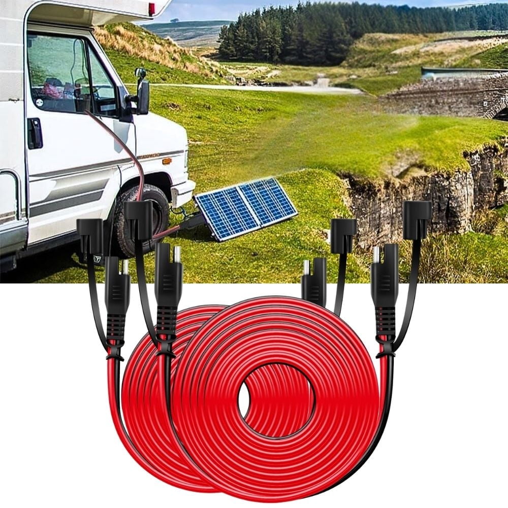 Nilight 2Pcs 12FT SAE to SAE Extension Cable DC Extension Cord 16AWG 2 ...