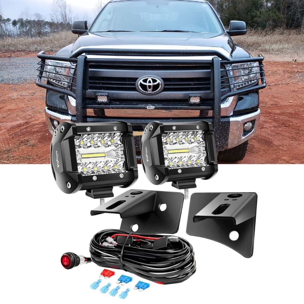 Nilight 2Pcs 4inch Triple Row Lights 60W Flood Spot Combo 6000LM Bar ...