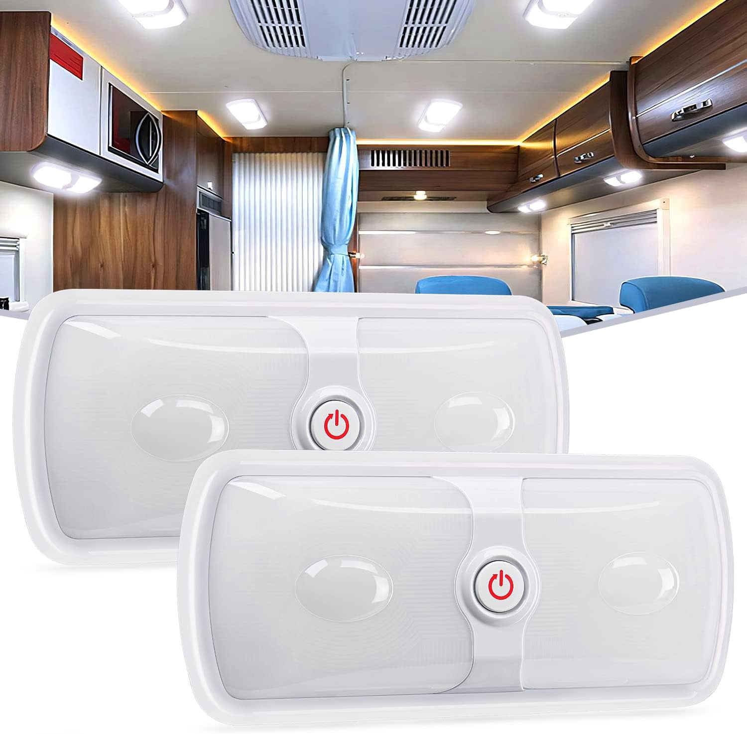 Nilight 2Pcs RV Interior Lights 12V-24V RV Led Ceiling Lights Double ...