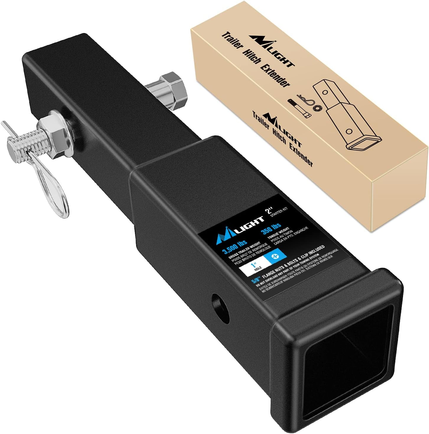 Nilight 2inch Rear Trailer Hitch Receiver Kit for ATV UTV Rear Bumper ...