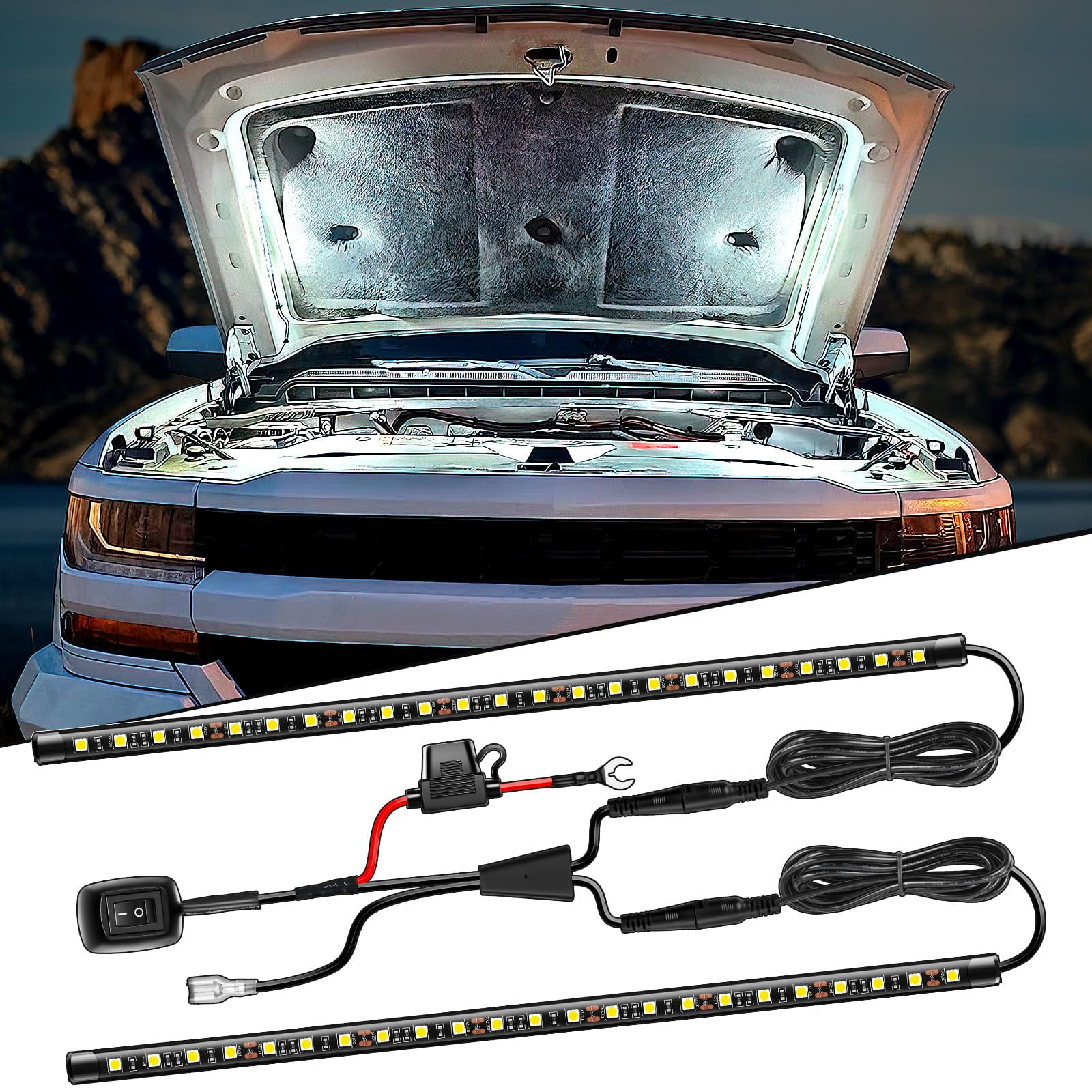 Nilight 2pcs Under Hood Light Strip 42LED Waterproof Underhood Work ...