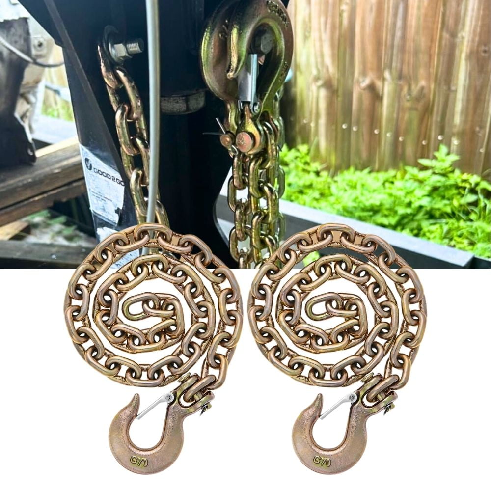 Nilight 3/8" X 35" Trailer Safety Chain 2pcs Grade 70 Towing Chain with ...