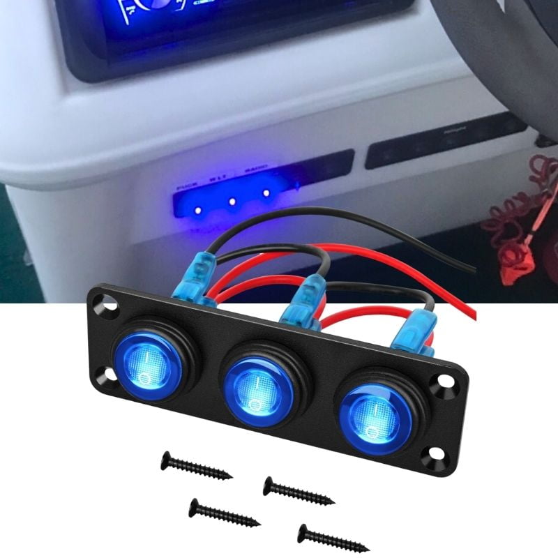 Nilight 3 Gang Rocker Switch Panel 12V Waterproof on-off Toggle ...