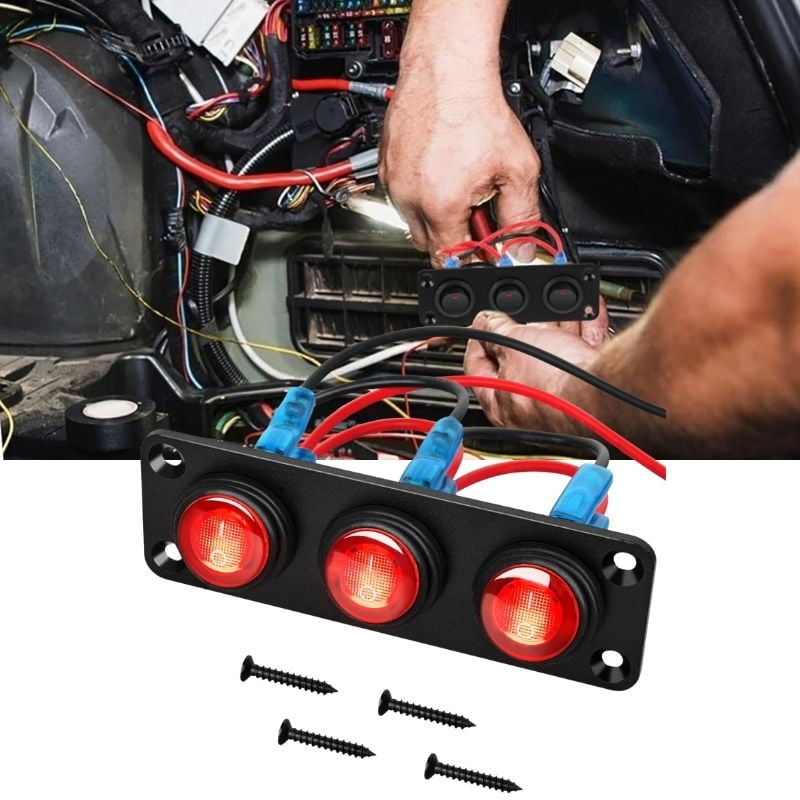 Nilight 3 Gang Rocker Switch Panel 12V Waterproof on-off Toggle ...