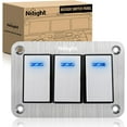Nilight 3 Gang Rocker Switch Panel 3 Pin On Off Pre-Wired Rocker Switch ...