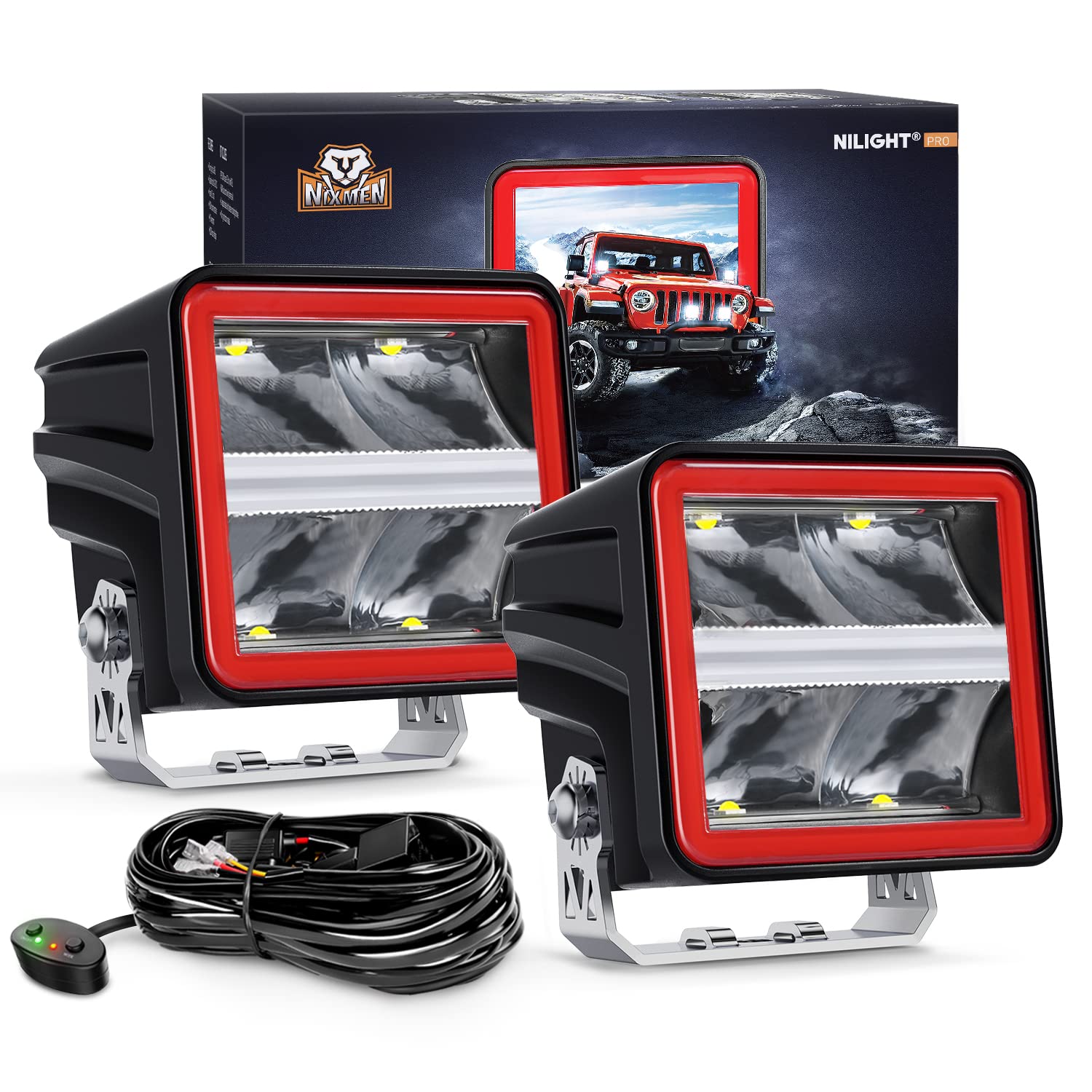 Nilight 3 Inch Cube LED Pod Light Bar with DRL 20W 2200LM 10° Super ...