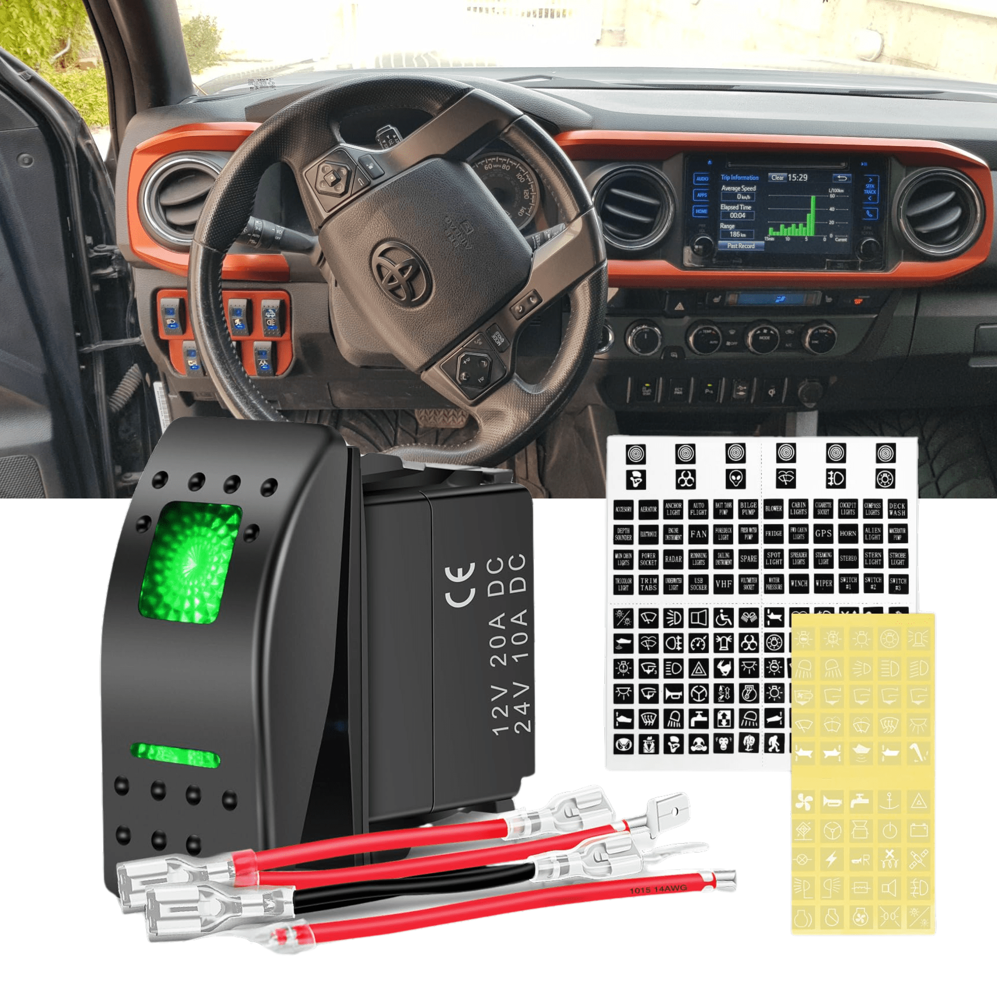 3Pack On/Off LED Toggle Switch with Nightglow DIY Labels 5Pcs SPST ...