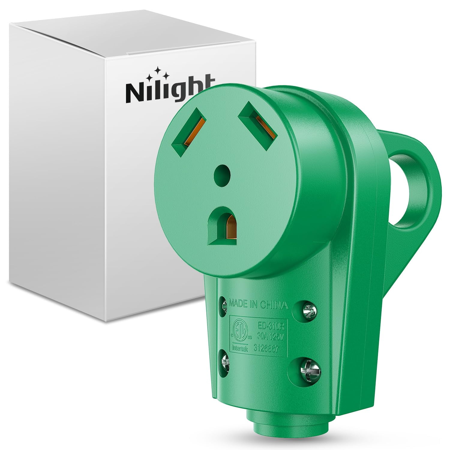 Nilight 30 Amp RV Female Replacement Plug 125 Volt Heavy Duty Socket ...