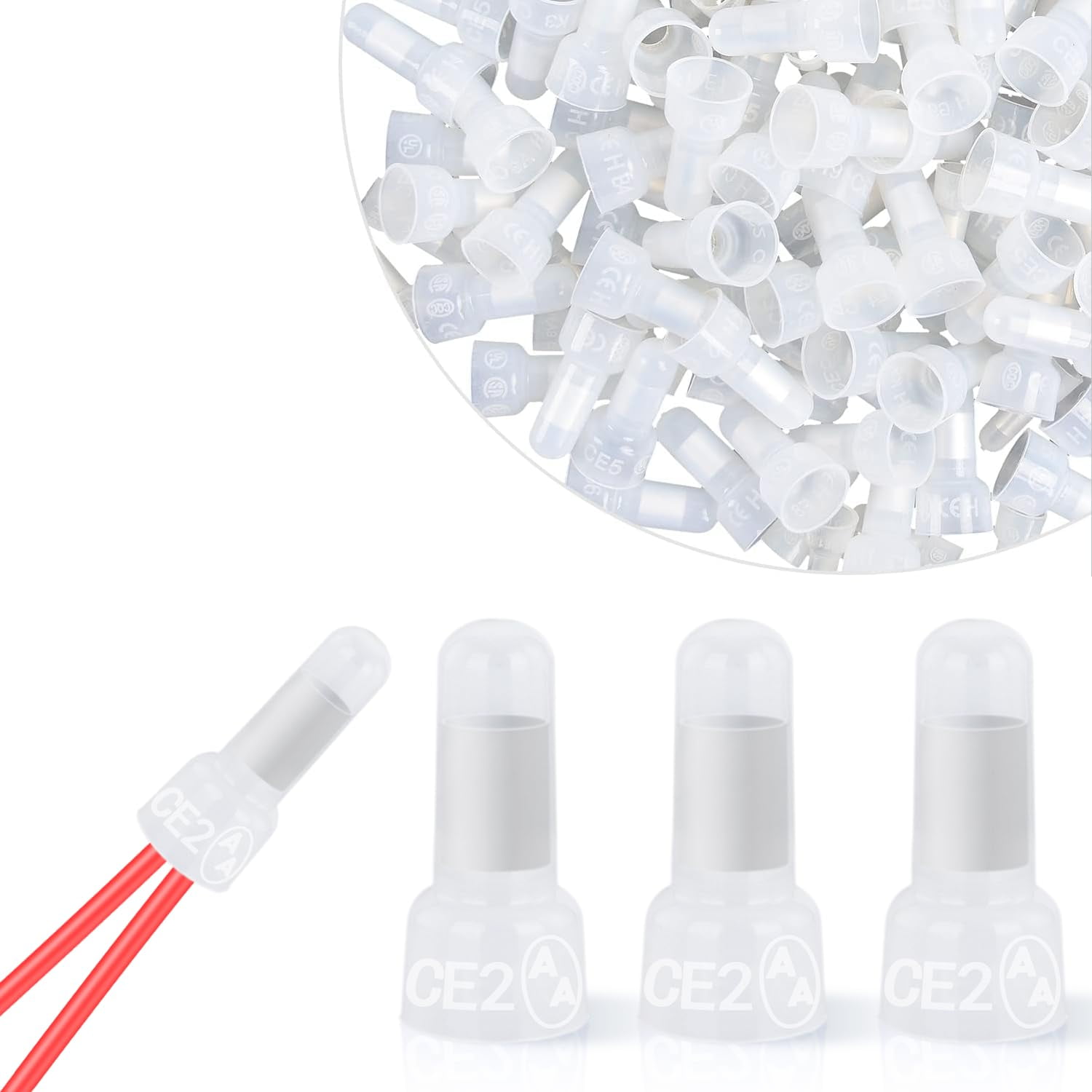 Nilight 300PCS CE2 Closed End Crimp Terminal 16-14 Gauge Nylon ...