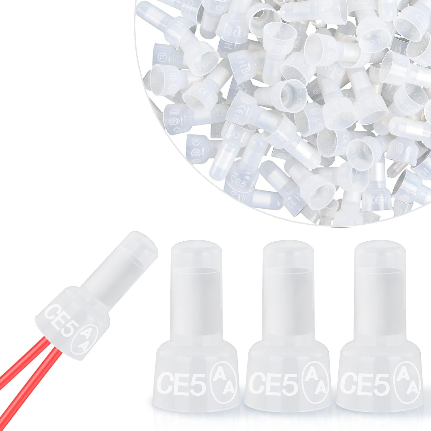 Nilight 300PCS CE5 Closed End Crimp Terminal 12-10 Gauge Nylon ...