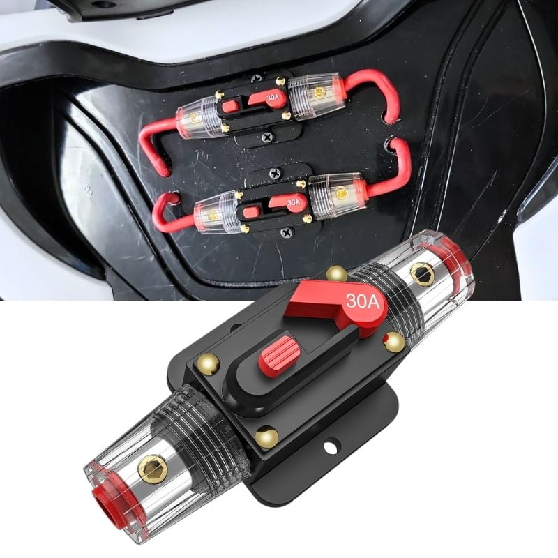 Nilight 30A Inline Circuit Breaker Resettable 12-24V DC Manual Reset ...