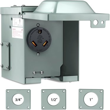 BENTISM 20/30/50A Temporary RV Power Outlet Box Electrical Outdoor ...