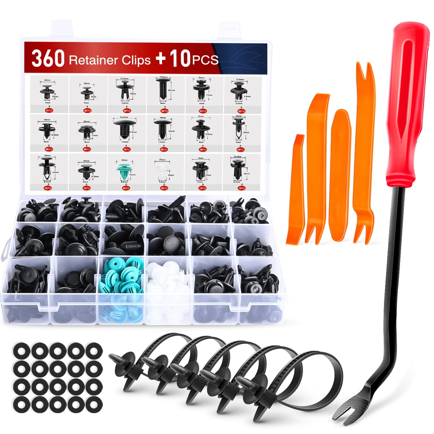 Nilight 360Pcs Car Retainer SSF20 Clips Fastener Remover Kit - 18 Most ...