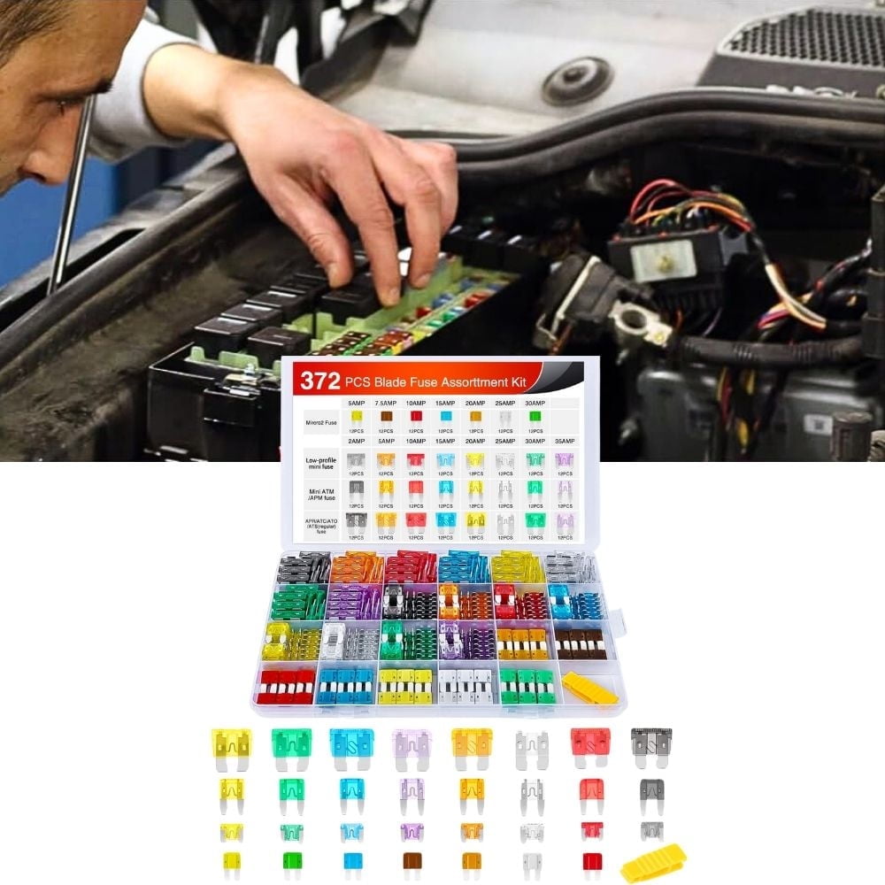 Nilight 372Pcs Car Fuses Assortment Kit Standard Mini LP Mini Micro2 ...