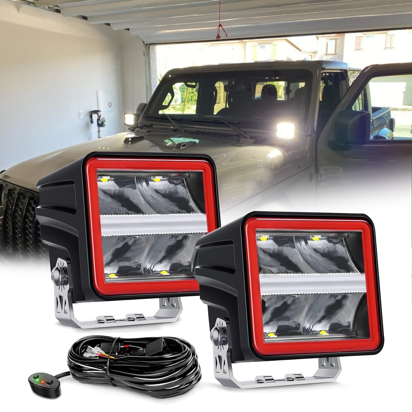 Nilight 3inch Cube Led Pod Light Bar with DRL 20W 2200LM 10° Super Spot ...