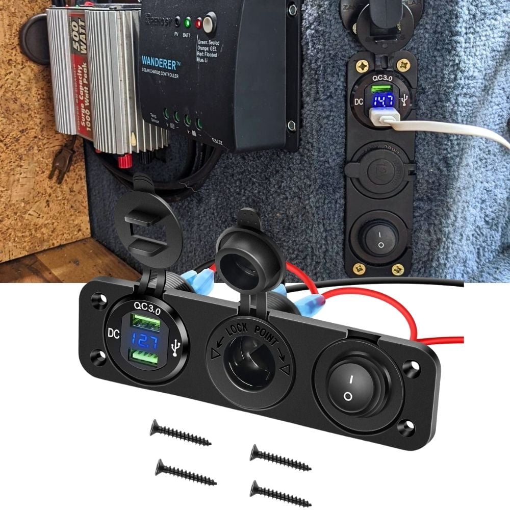 Nilight 4 in 1 Charger Socket Panel Dual QC3.0 USB Charger with Led ...