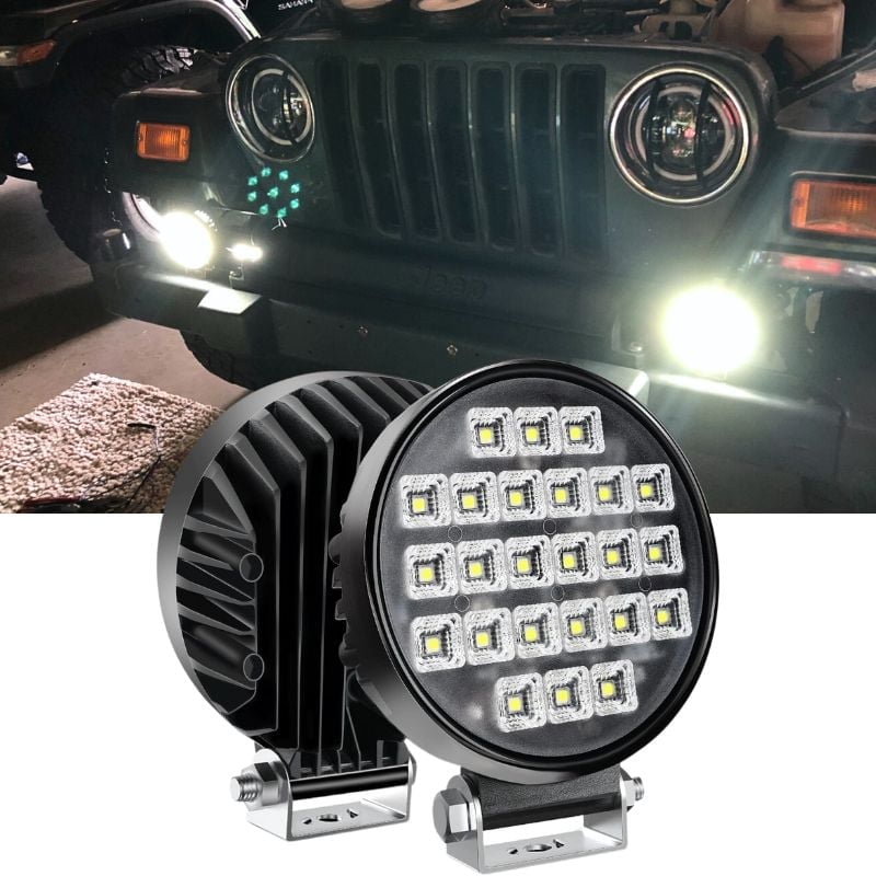 Nilight Led Round Tractor Light Bar 2Pcs 4.3" 72W 5760LM Flood Light ...